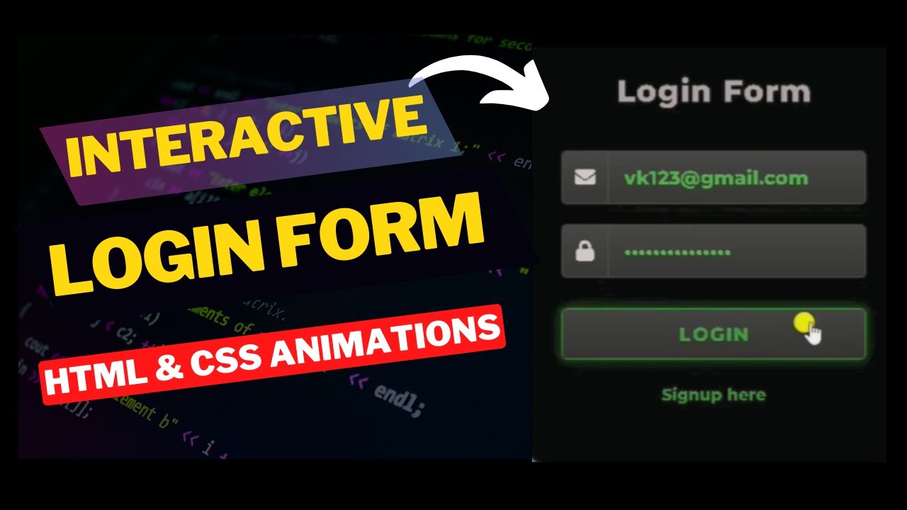 Designing an Interactive Login Form with HTML & CSS Animations ...