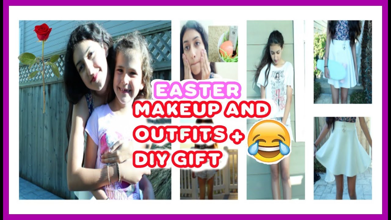 Easter makeup and Outfit + DIY gift - YouTube