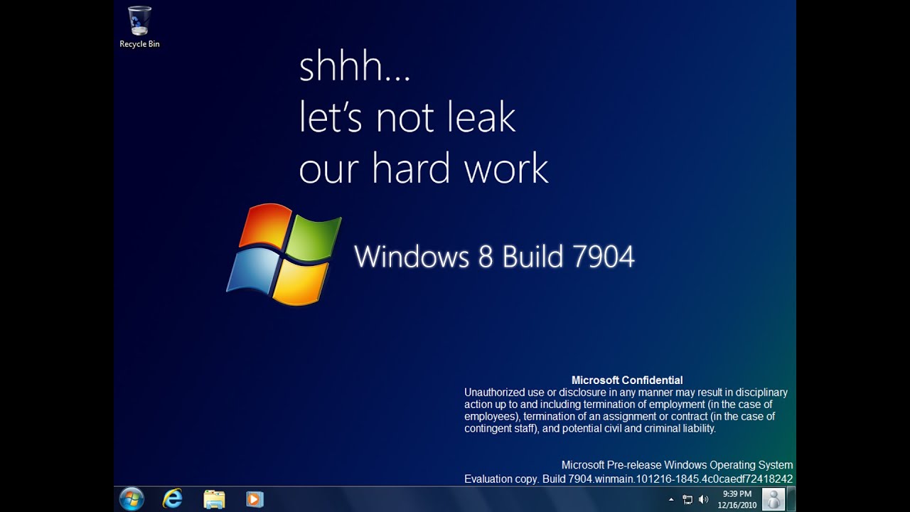 Taking a look at Windows 8 Build 7904 - YouTube