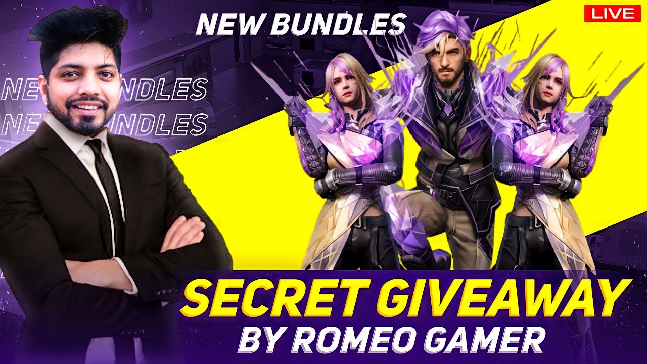 Free Fire Live- Super Rare Secret Bundle Giveaway By Romeo- AO VIVO - YouTube