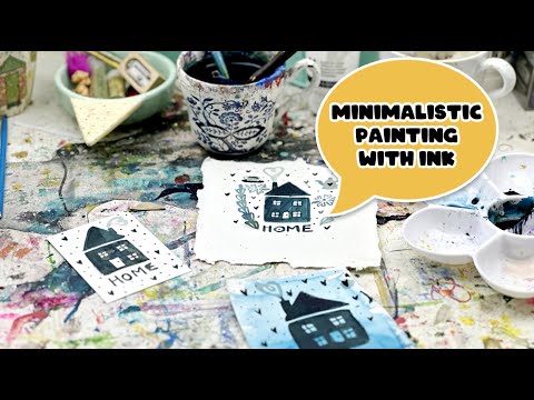Minamilist painting with ink | Patreon November 2023