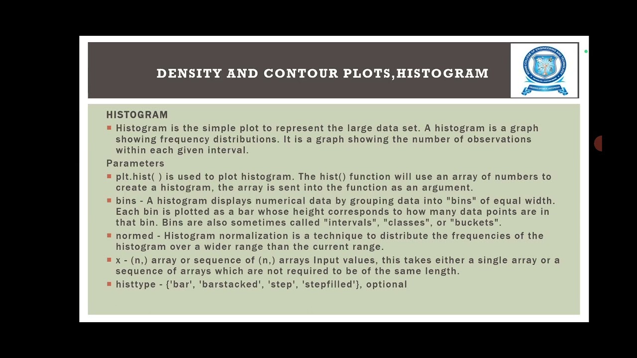 Density and contour plots,Histogram - YouTube