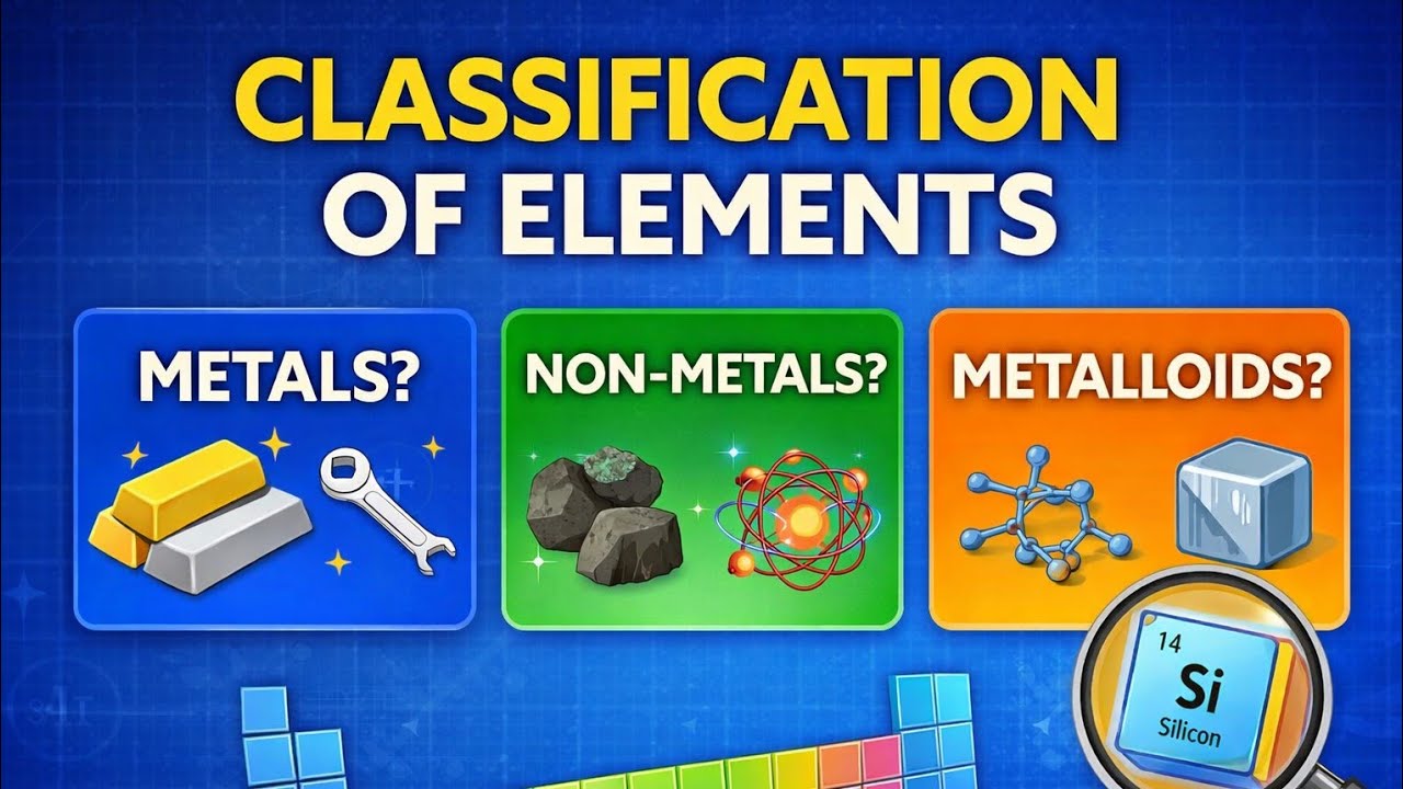 Classification of Elements | Metals, Non-Metals & Metalloids - YouTube