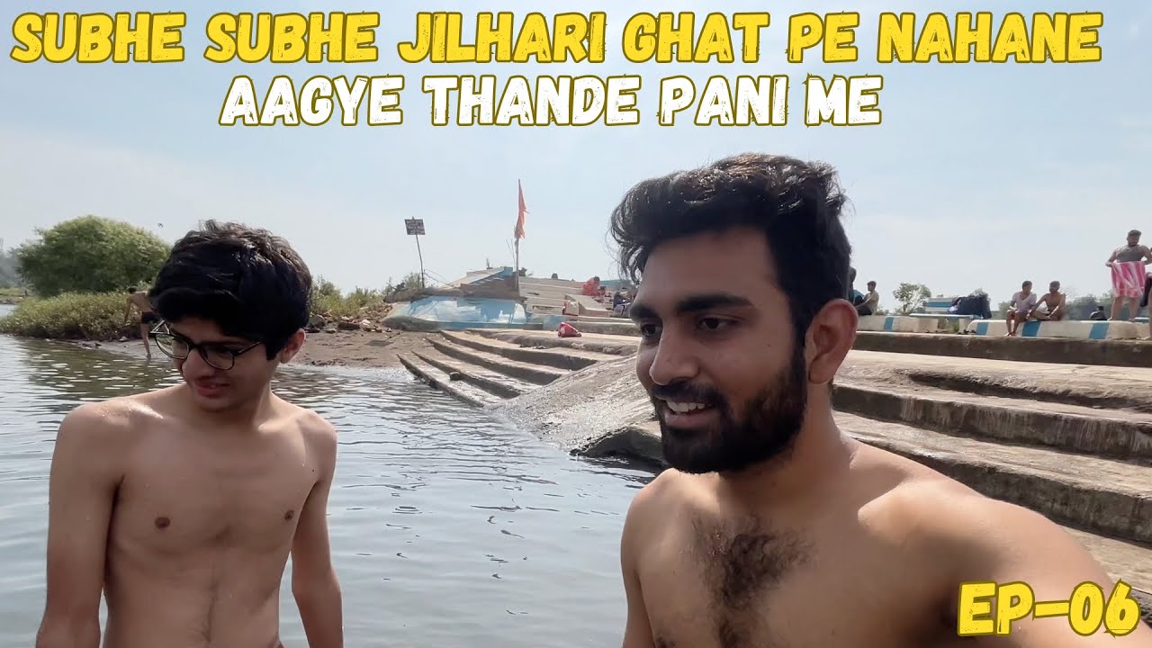 Subhe Subhe jilhari Ghat Pe Nahane aagye Narmada Nadi ke Thande Pani me ...