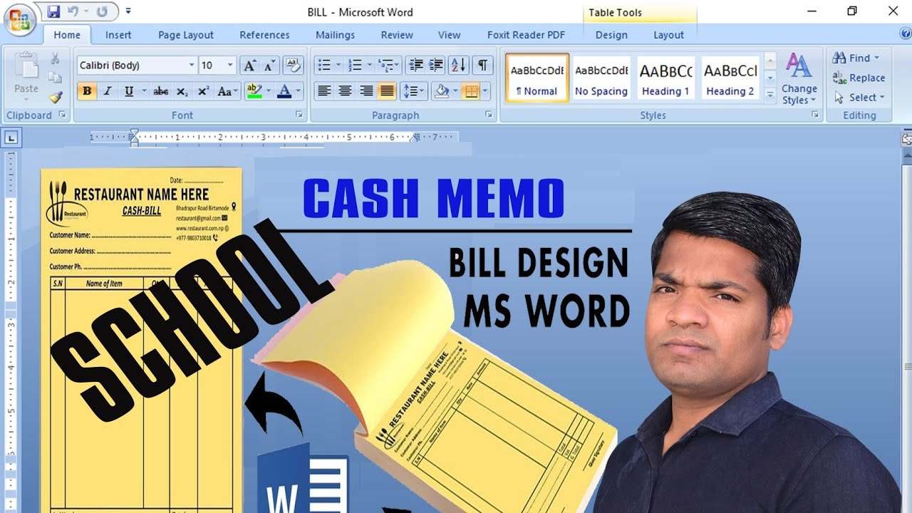 MS WORD SCHOOL RECEIPT - YouTube