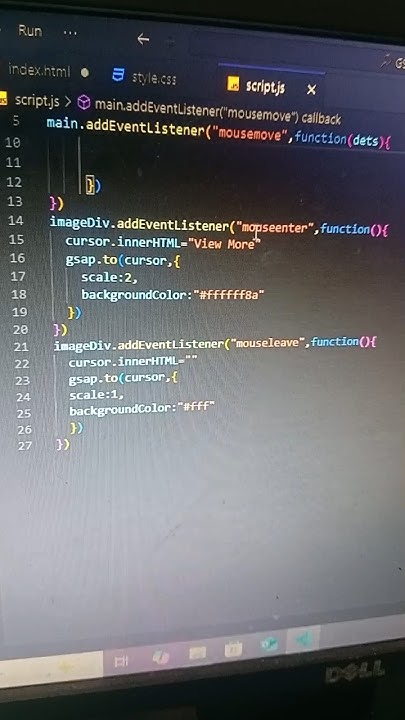 Custom Cursor Animation Webdevelopment Website Gsap Javascript Coding Youtube
