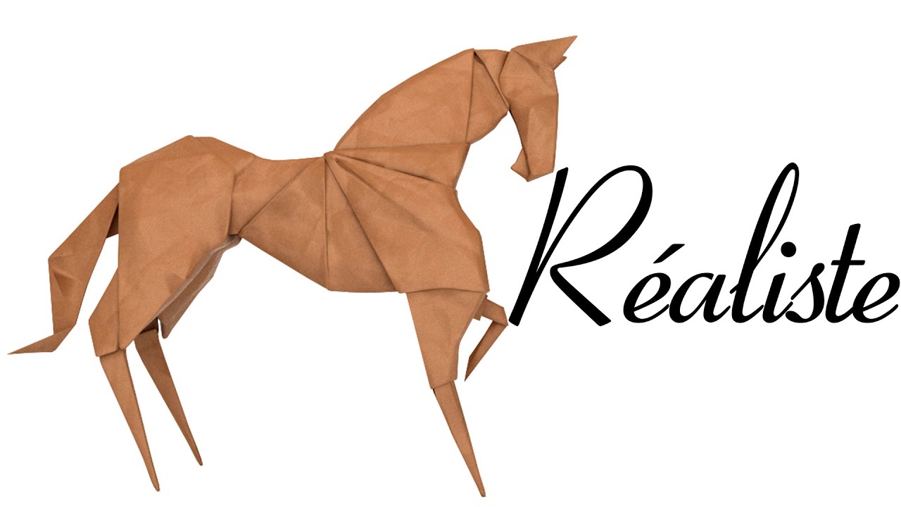 CHEVAL en ORIGAMI / RÉALISTE - YouTube