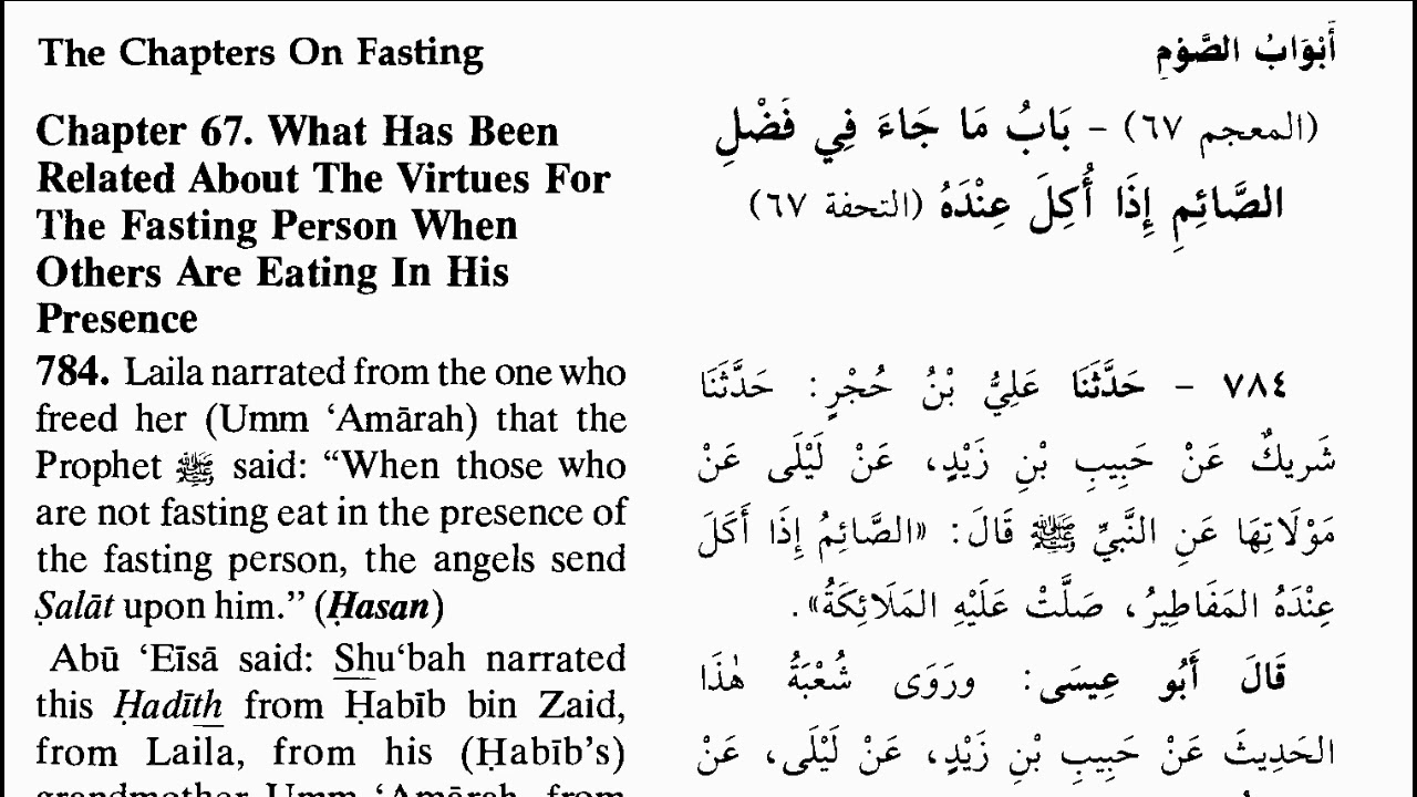 Eating In Front Of A Fasting Person by hadeeth - YouTube