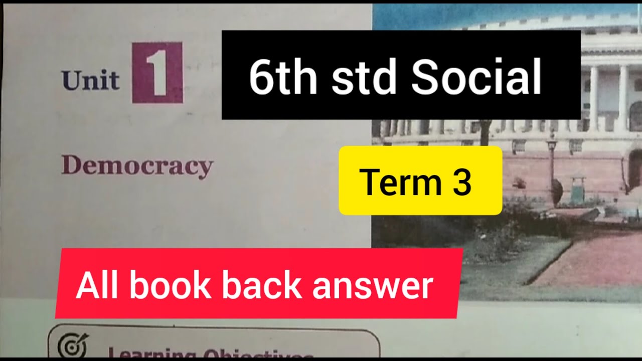 6th std Social Term 3 unit 1 Democracy // All book back answers 💯 # ...