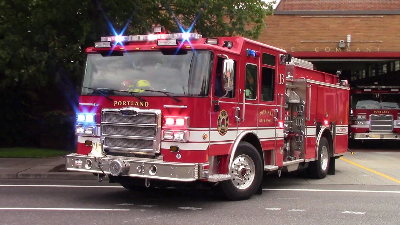 *BELL* Portland Fire & Rescue Engine 13 Responding x2 - YouTube