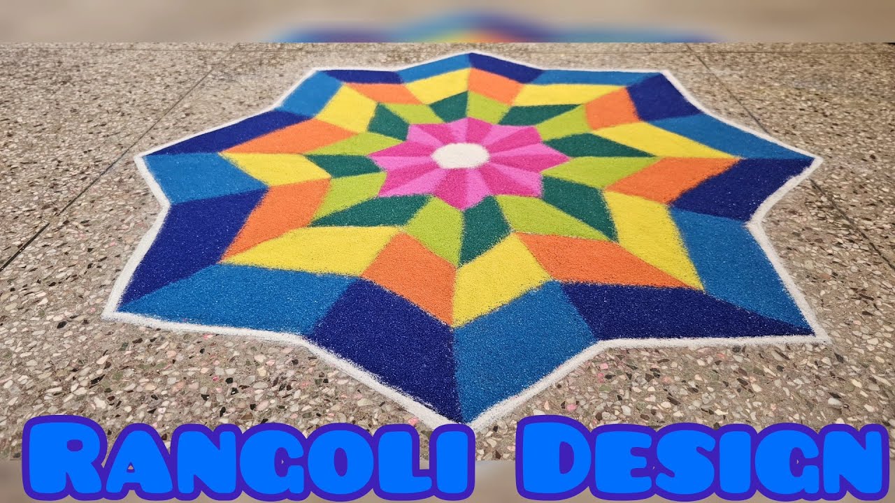 Rangoli Design 137 | 3D Rangoli | Colourful Rangoli | Easy 3D Rangoli ...