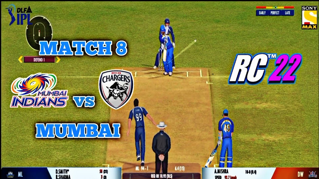 Real Cricket 22 || DLF IPL 2012 || MUMBAI INDIANS v DECCAN CHARGES ...