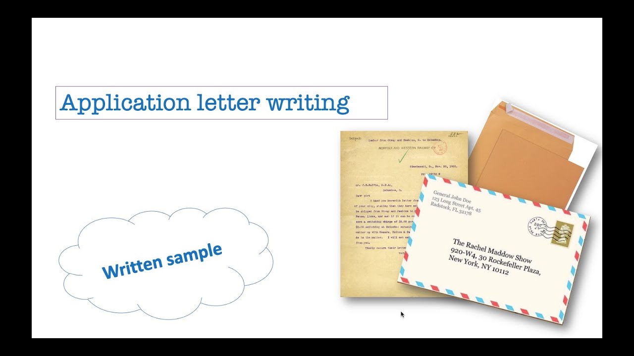 APPLICATION LETTER WRITING written sample - YouTube