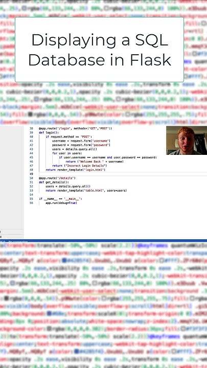 Full Vid In Related Vid Displaying Our Sql Database In Flask Python Coding Html