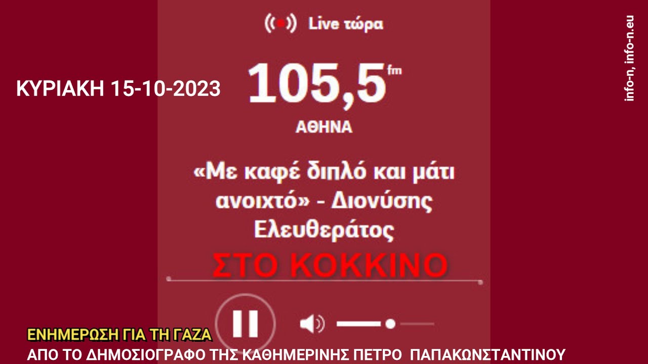 Συζήτηση με το δημοσιογράφο της "Κ" Πέτρο Παπακωνσταντίνου ΣΤΟ ΚΟΚΚΙΝΟ ...