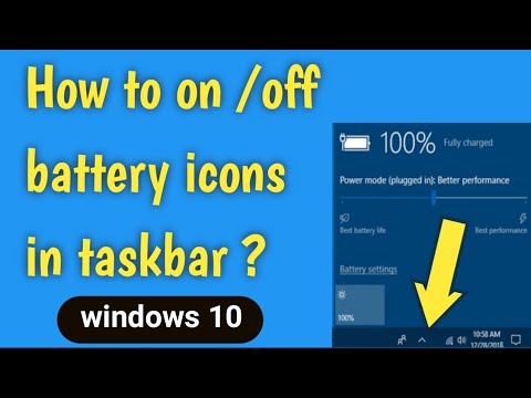 How to on/off battery icons in taskbar | show battery icons | laptop ...