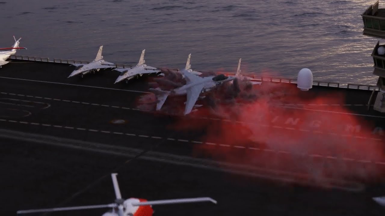Landing on aircraft carrier fail - YouTube