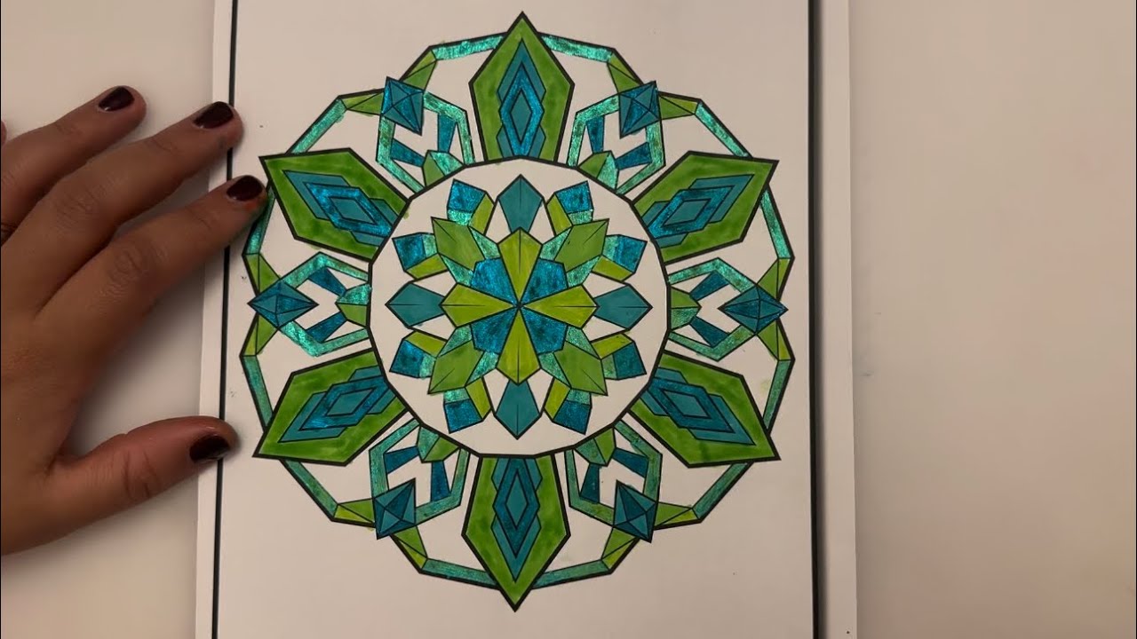 ASMR (1-37) SAMPLE•Colouring real time• Geometric Mandala • Anxiety ...