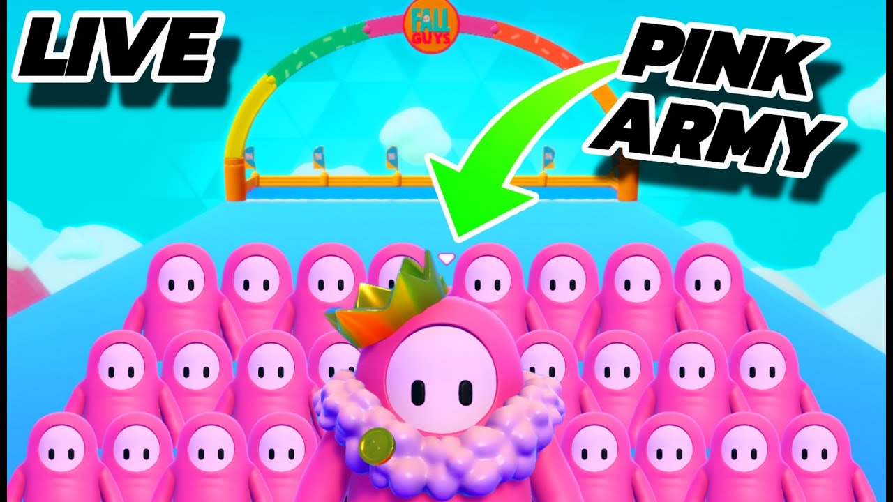 🔴 LIVE - FALL GUYS LIVE CUSTOMS | RAIDING LOBBIES WITH PINK BEAN ARMY ...