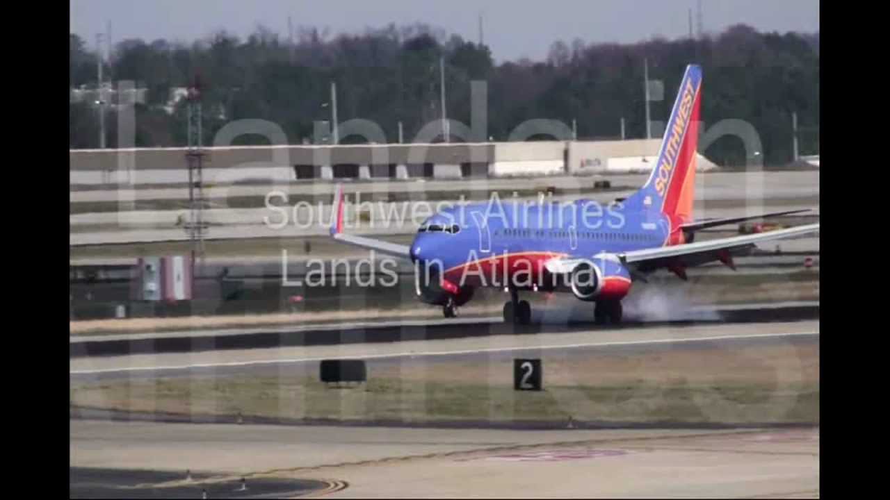 First Southwest Airlines Flight Touches Down in Atlanta - YouTube