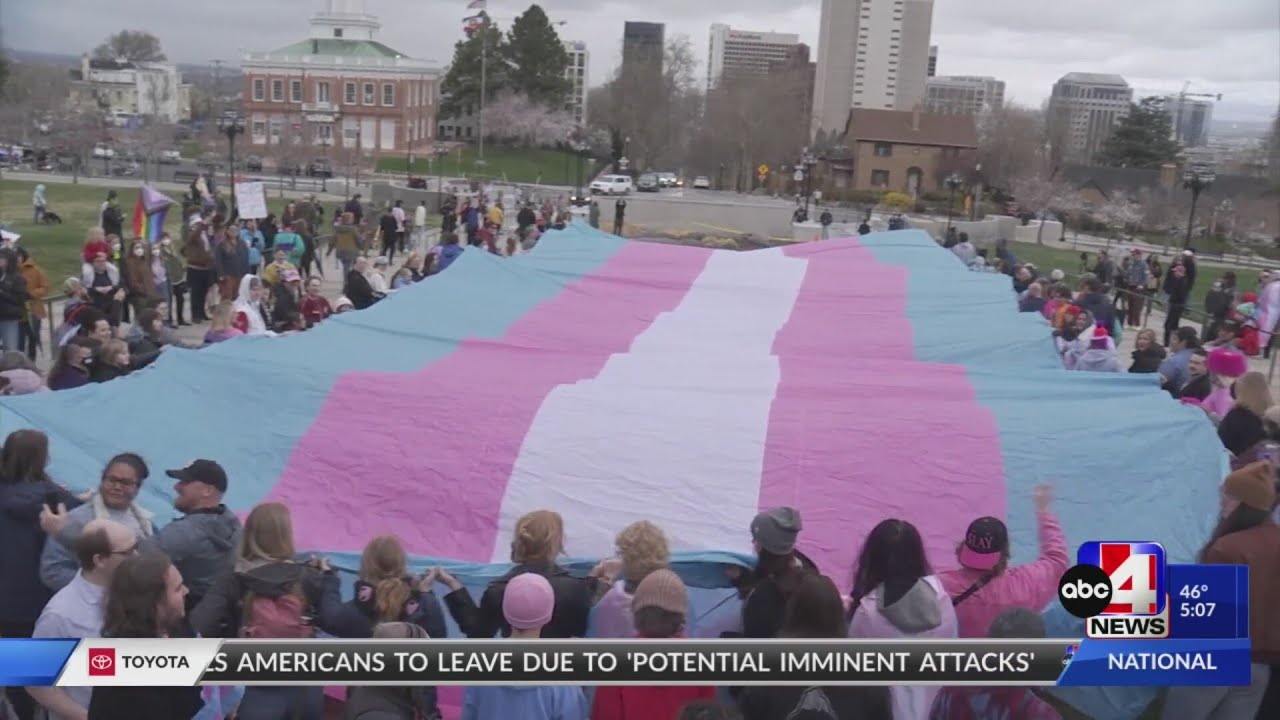 ‘World’s largest transgender flag’ unfurled at Utah State Capitol for ...