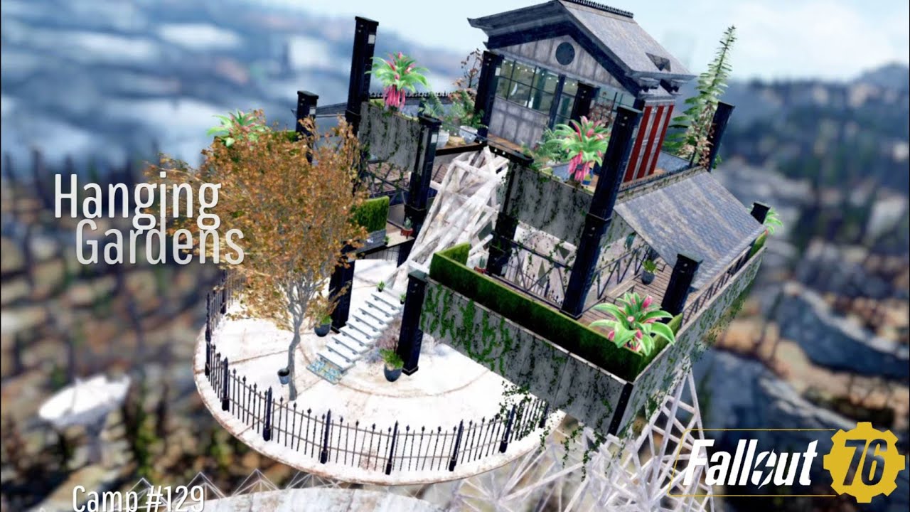 Fallout 76 Camp Build | Hanging Gardens | Clean // Modern // Pre ...
