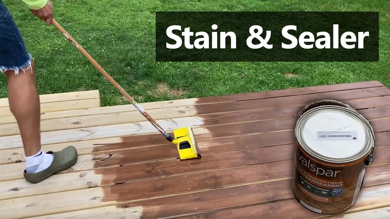 Staining and Sealing Your Deck with Valspar 2-in-1 Stain and Sealer ...