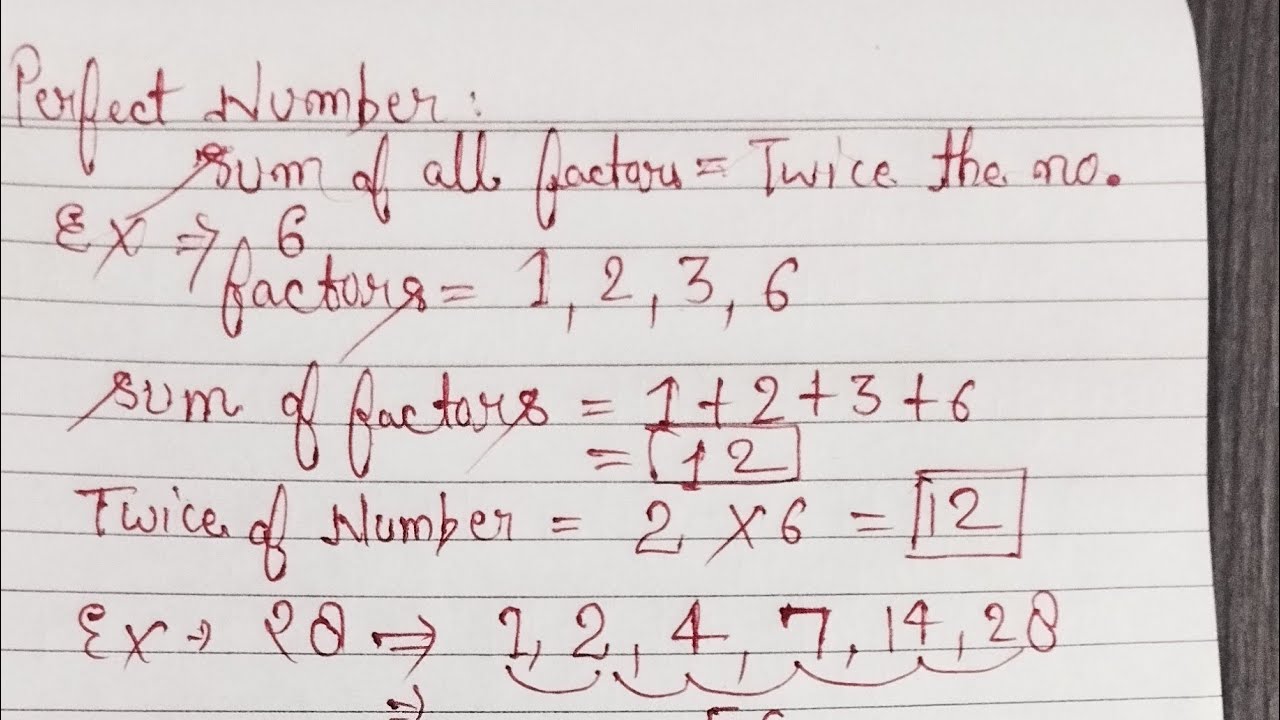 Perfect Number|| Mathematics - YouTube
