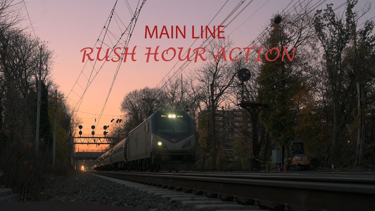 Three way train meet during the rush Hour along the Amtrak Keystone ...