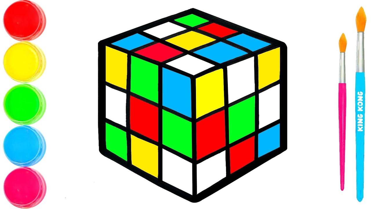 How To Draw A Rubik's Cube | Easy Step By Step Tutorial - YouTube