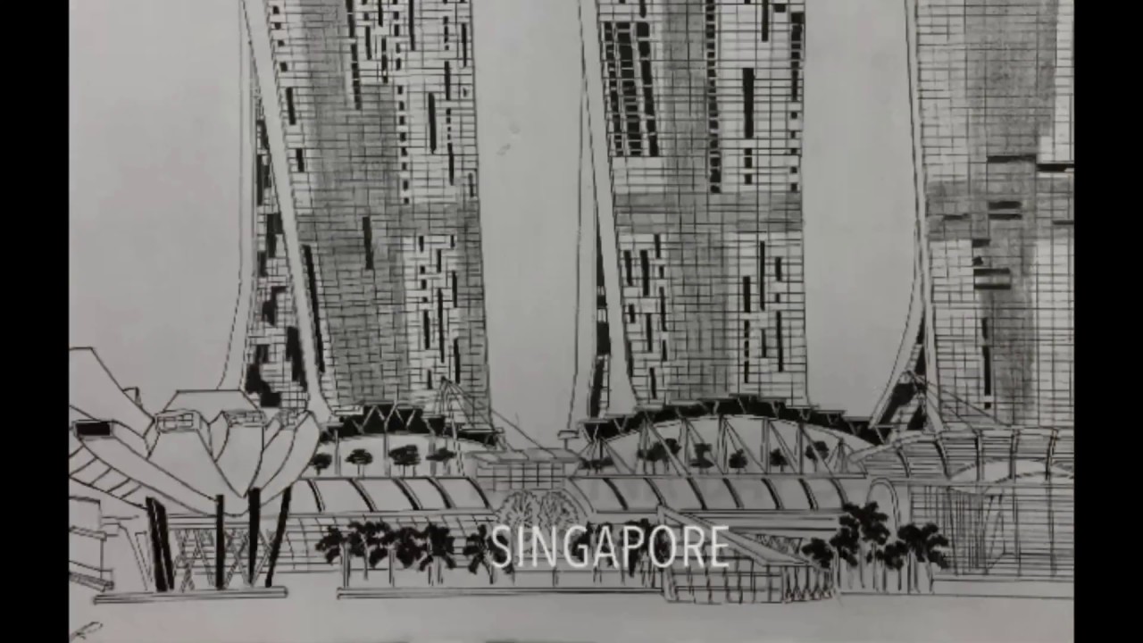 How I Draw MARINA BAY SANDS SINGAPORE | SINGAPORE - YouTube