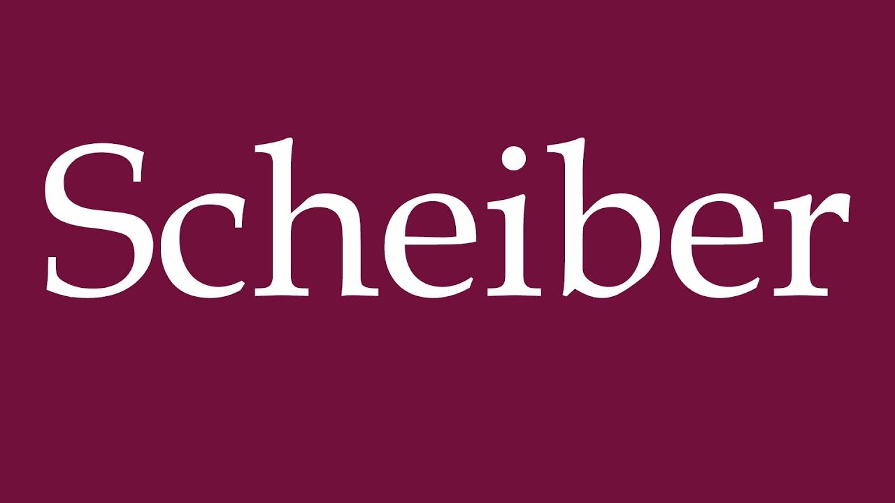 How to Pronounce ''Scheiber'' Correctly in German - YouTube