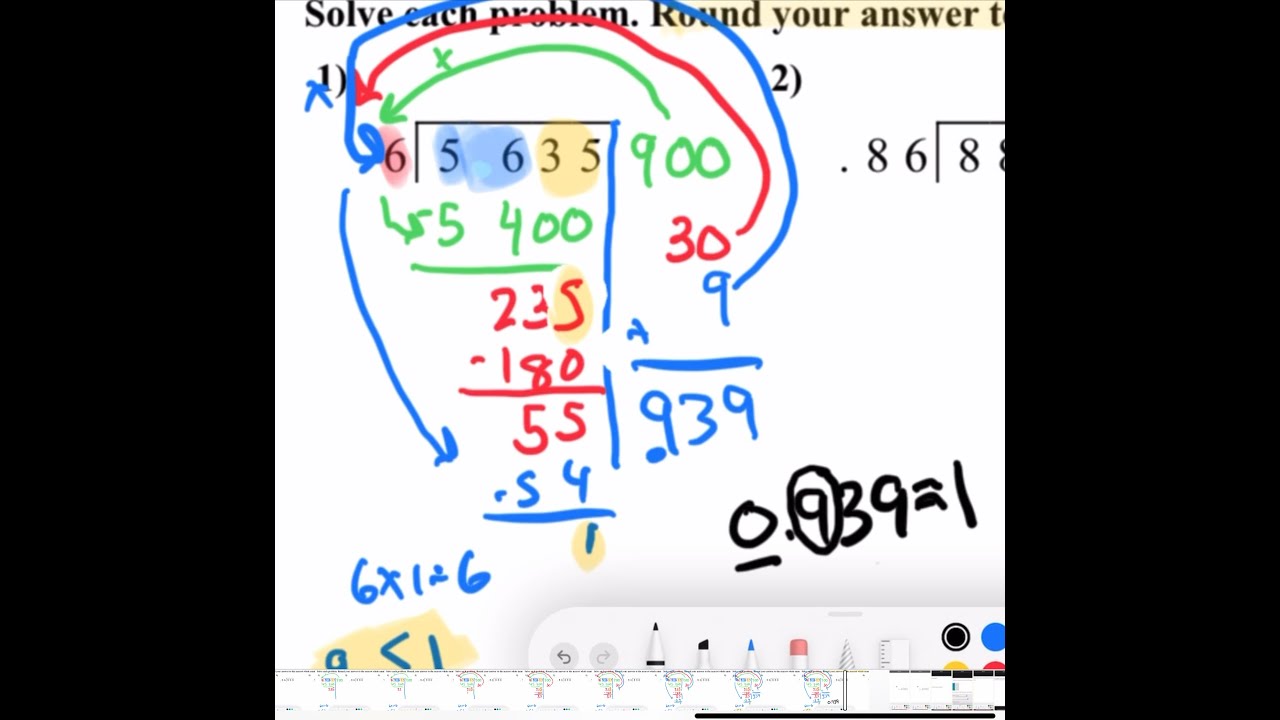 Divide A Decimal by a Whole Number Using Partial Products - YouTube