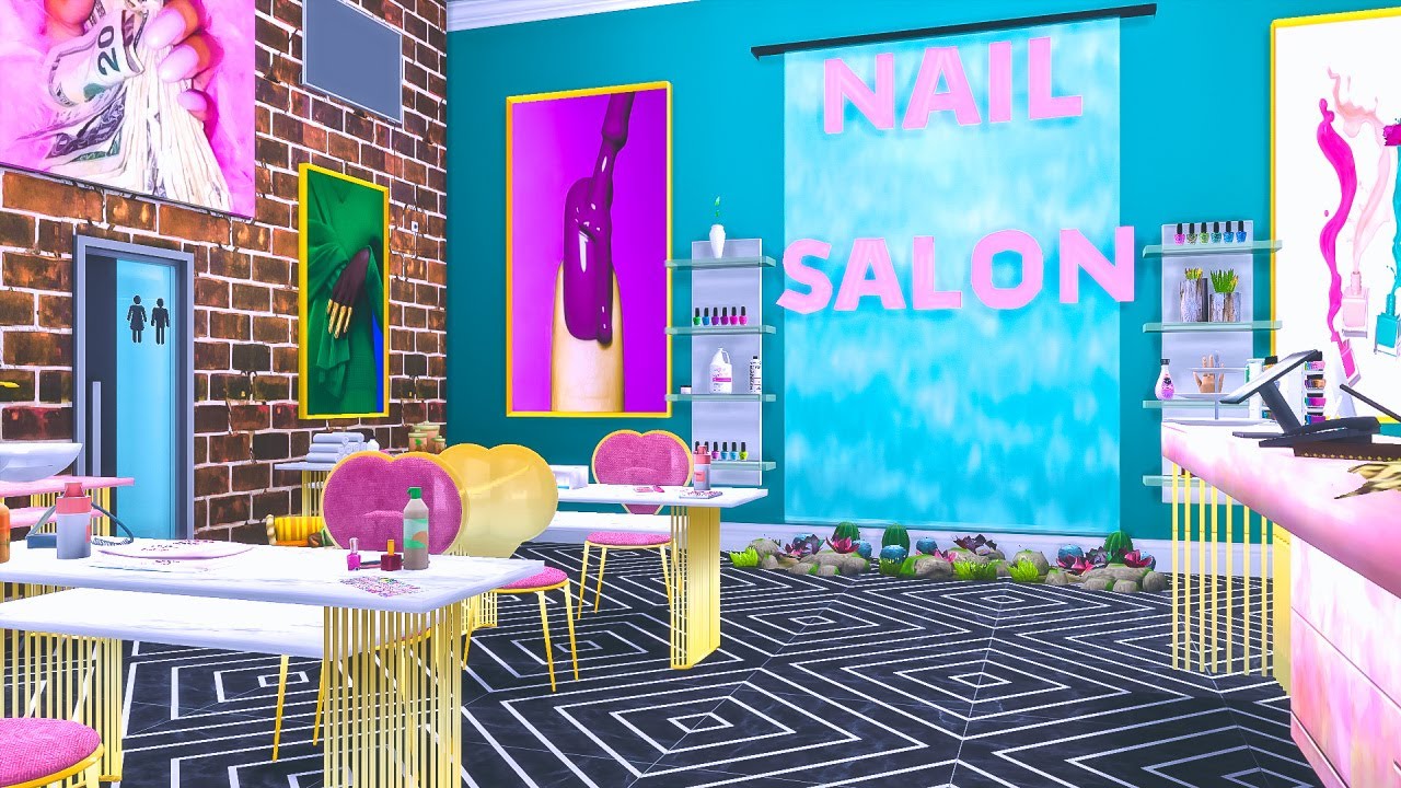 NAIL SALON/STRIP MALL! | The Sims 4: Speed Build - YouTube