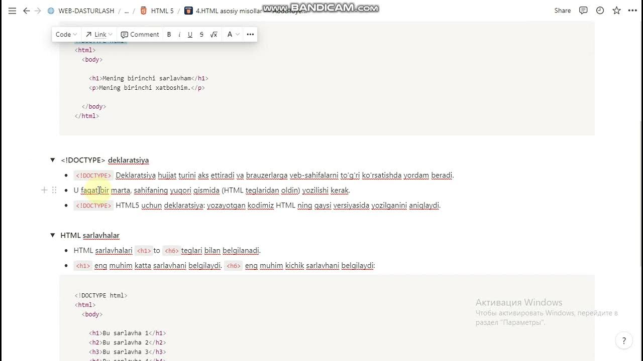 Html Da Dasturlash 4 Dars Ulugbek Abdulloyev Youtube