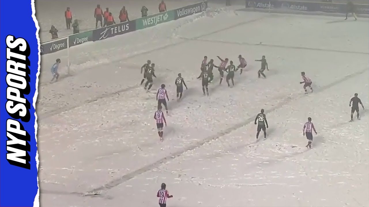 Amazing goal scored in the middle of a blizzard! - YouTube