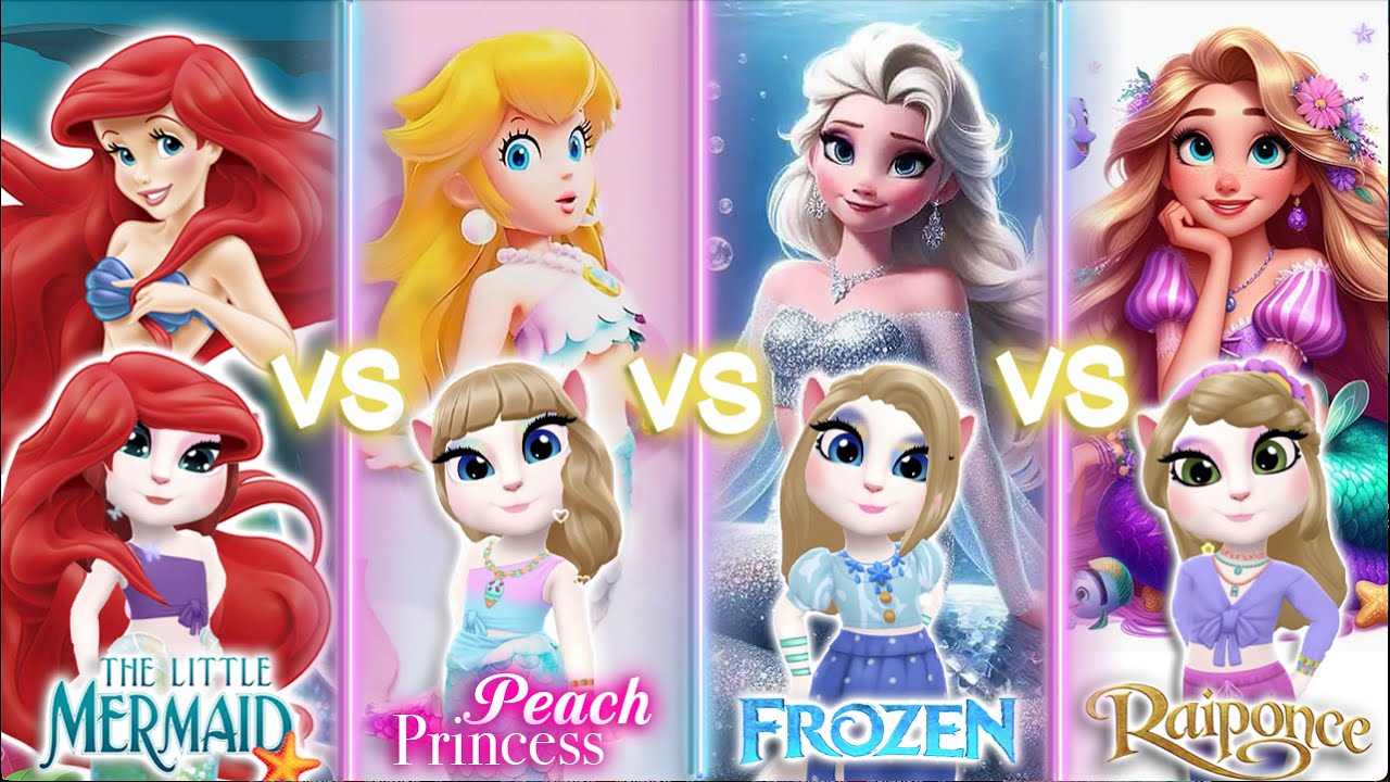 My talking Angela 2 | Ariel- Mermaid 🌊🐬 VS Elsa - Mermaid Vs Rapunzel ...