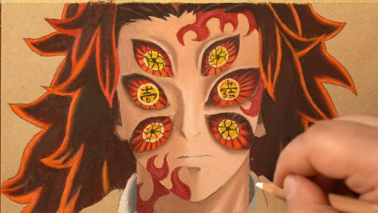 Drawing upper moon KOKUSHIBO - Demon Slayer - YouTube