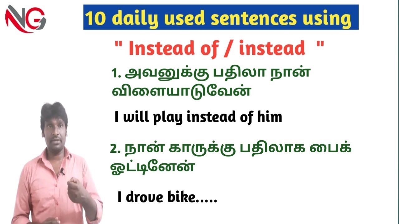 Daily used sentences using "instead of / instead " | Easy English ...