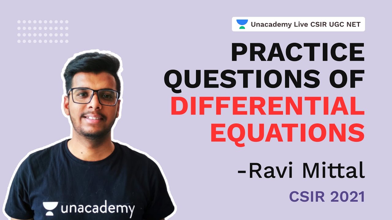 Practice questions of differential equations| CSIR 2021| Mathematical ...