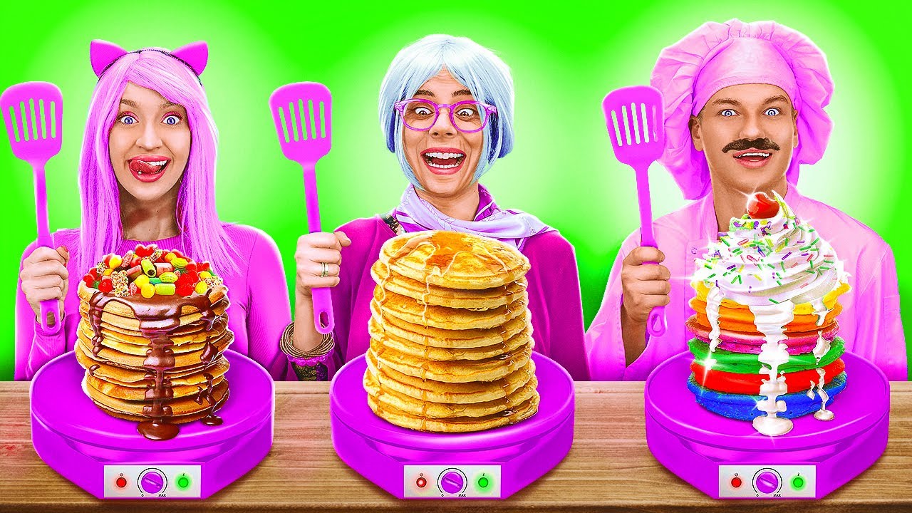 GRANNY VS ME VS MOM COOKING CHALLENGE || Funny Kitchen Hacks by 123GO ...