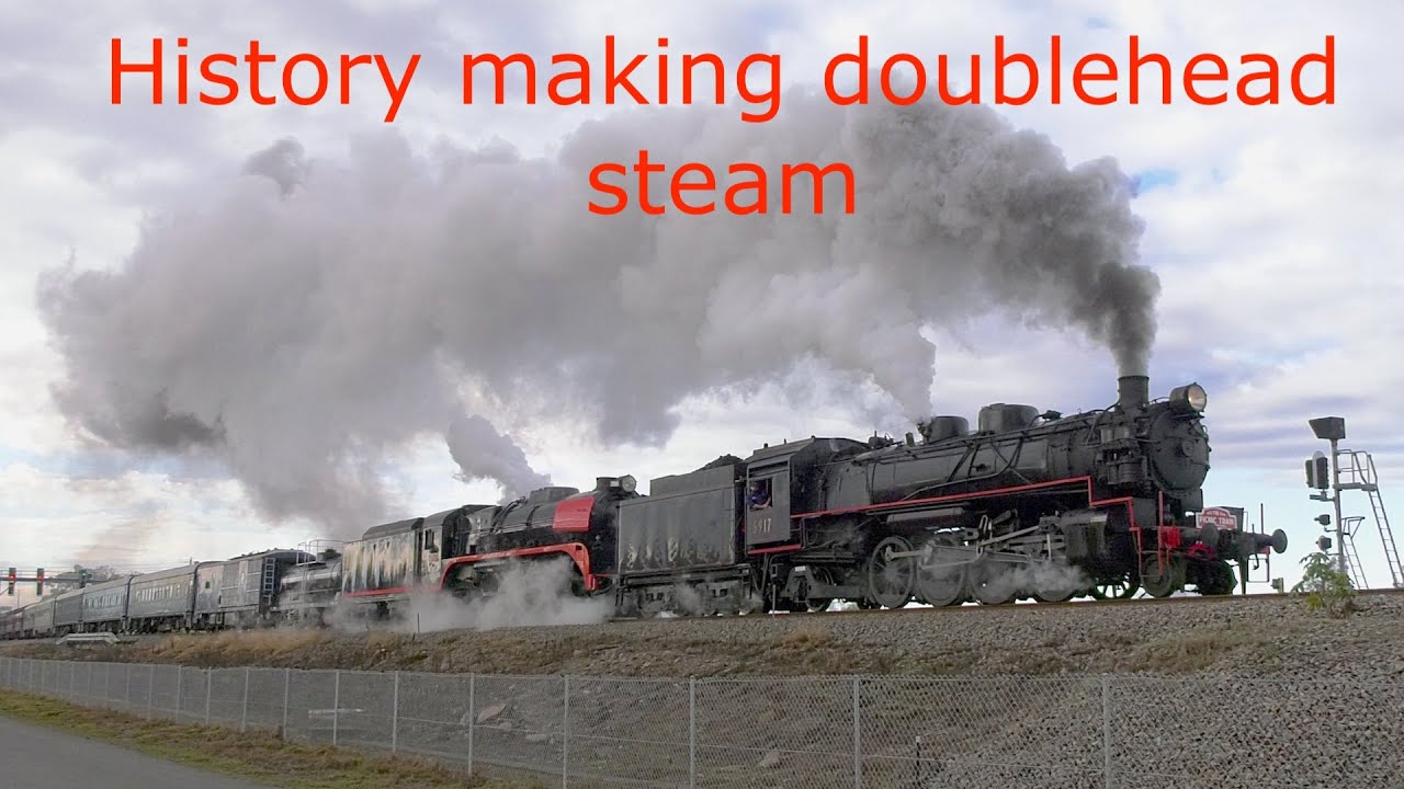 Steam locomotives 5917-R766 historic doubleheader August 2022 - YouTube