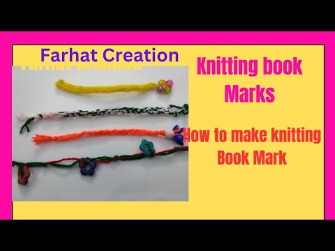 knitted Book Mark | how to make knitting Book Mark step By Step - YouTube