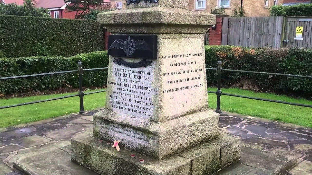 WW1 Zeppelin Crash Site - Cuffley, Hertfordshire - YouTube