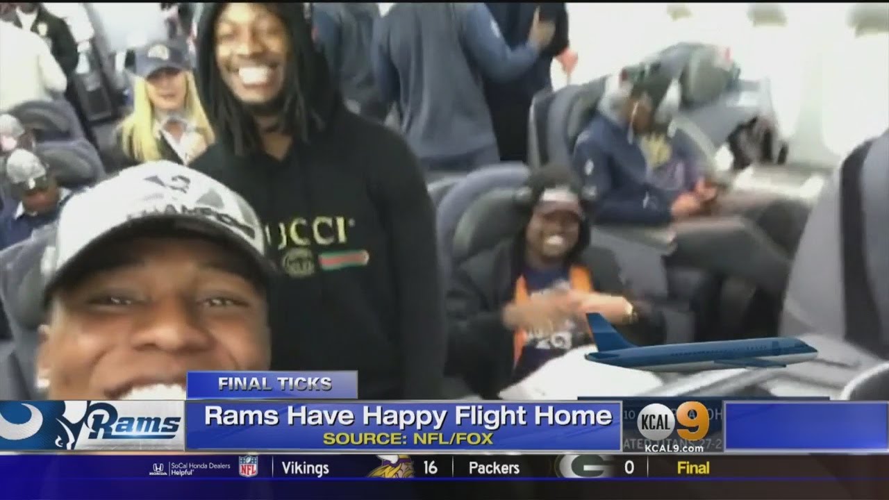 Watch The Rams Celebrate In The Locker Room And On The Plane - YouTube