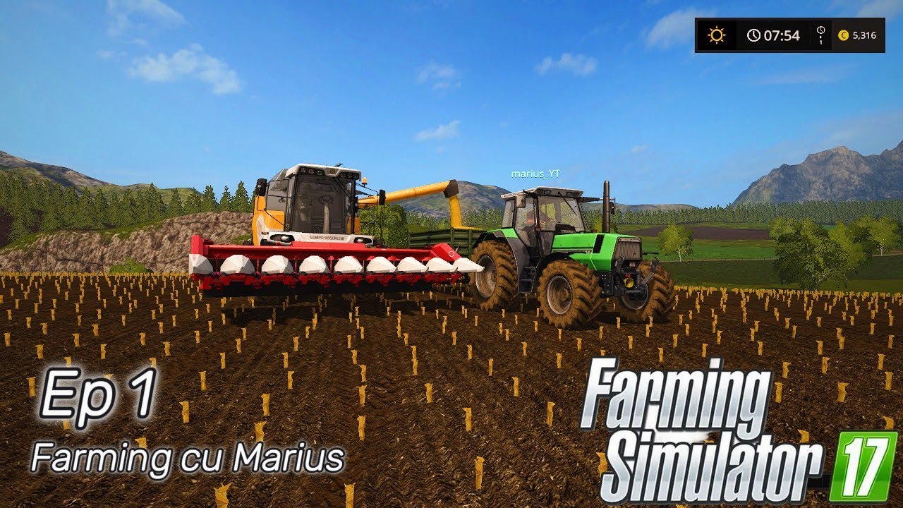 Ep 1 Farming with Marius (harvesting corn and feeding the pigs on ...