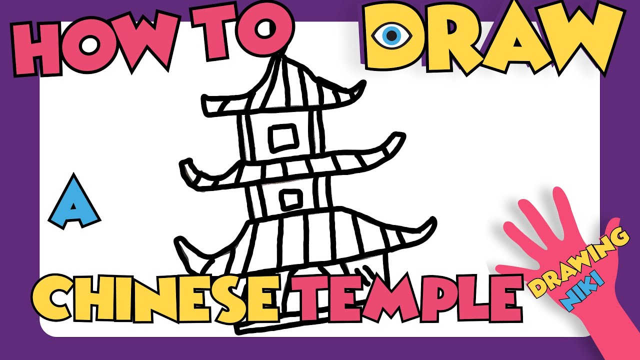 Niki Drawing a Chinese Temple | How to Draw a Chinese Temple - YouTube