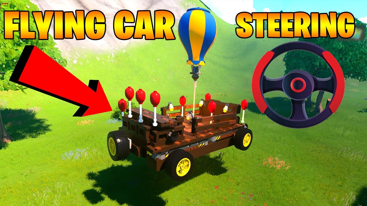 How to make the BEST FLYING CAR with Steering in LEGO Fortnite with FLY ...