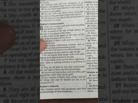Extra Proverb this day - Proverbs Chapter 8 verses 12-21 - YouTube