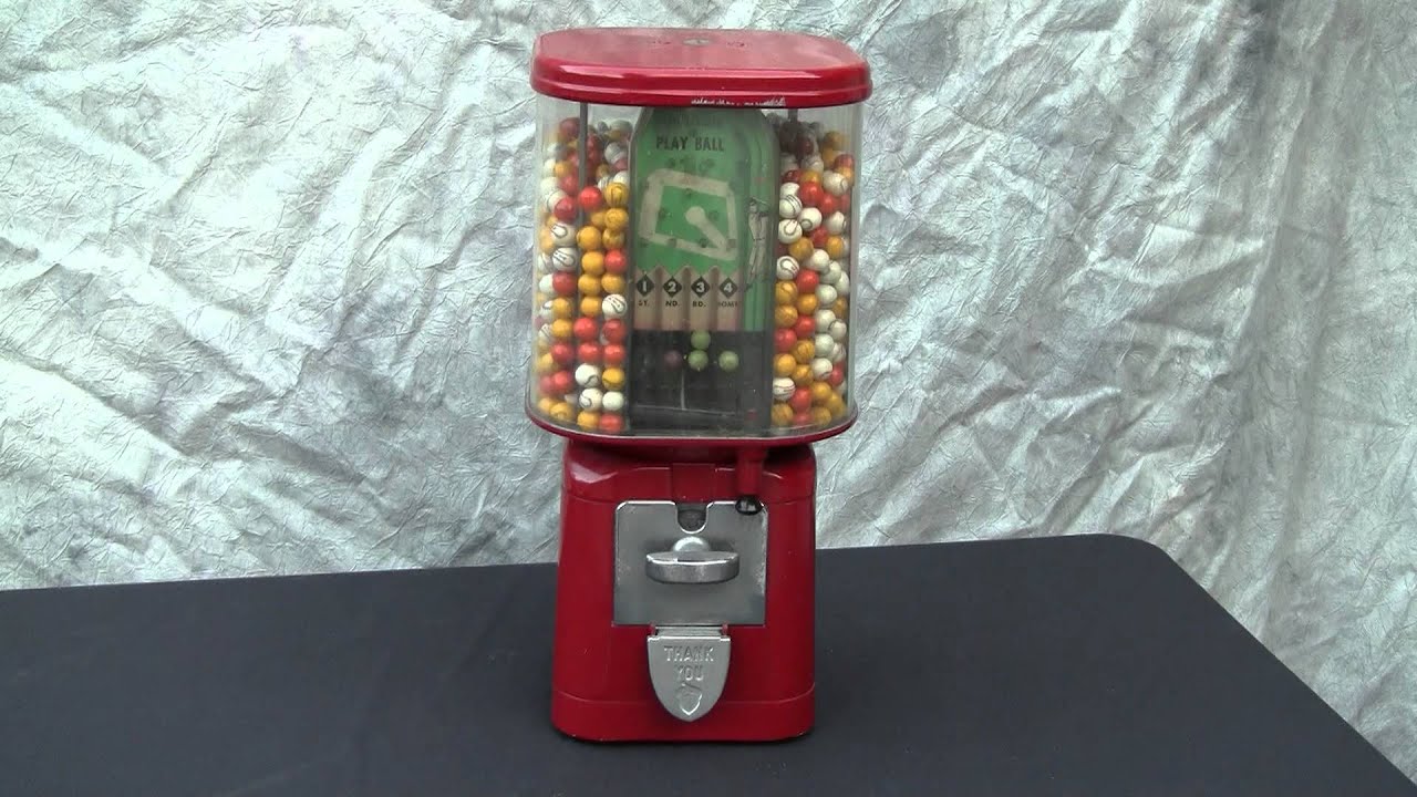 Acorn Baseball Gumball Gum Vending Machine.MTS - YouTube